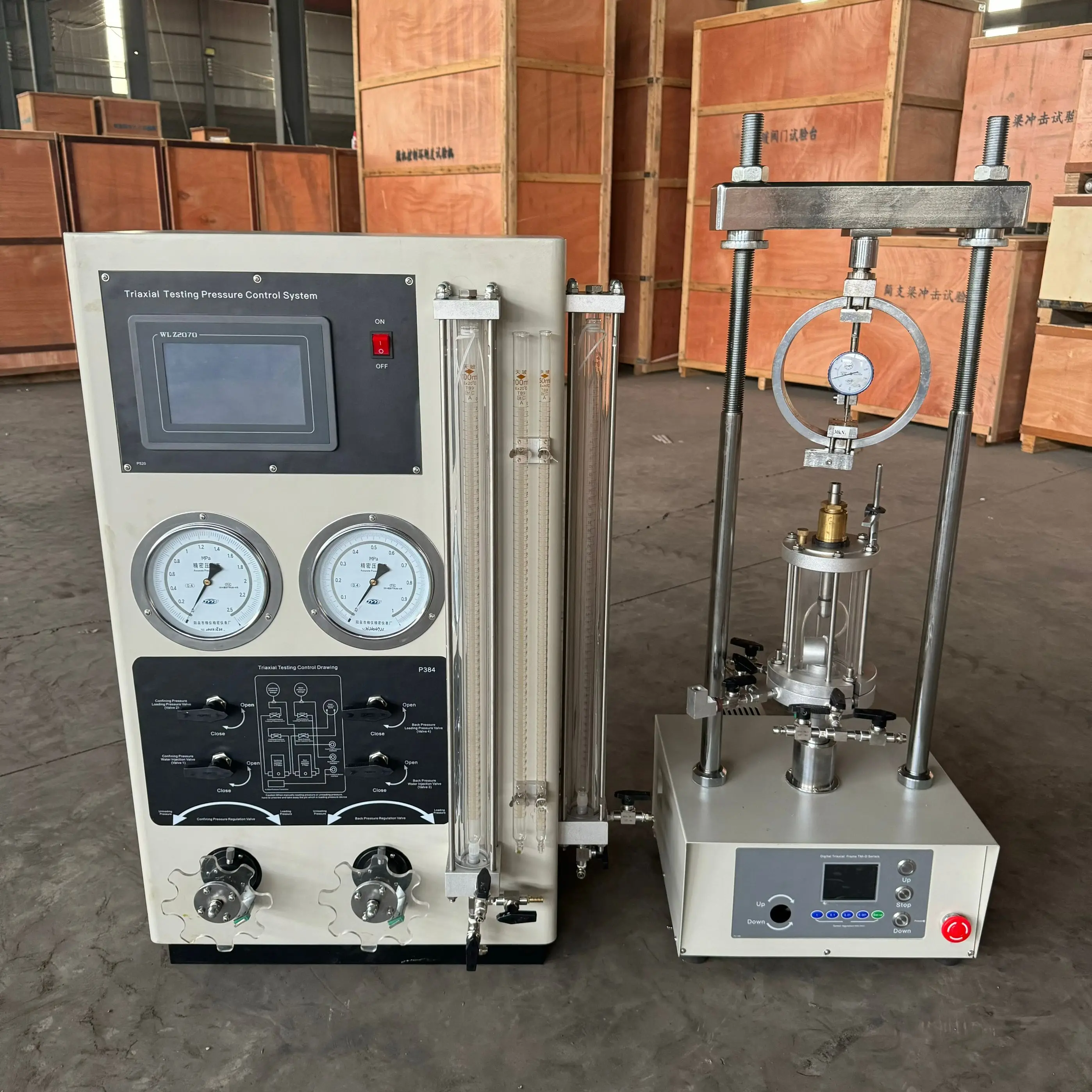 39.1mm Triaxial Cell Compression Test Apparatus for Soils Pressure ...