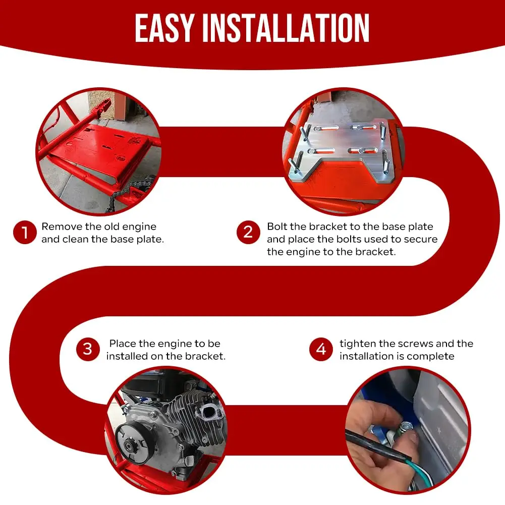 HIAORS Billet Aluminum Adjustable Motor Engine Mount Plate for Predator ...