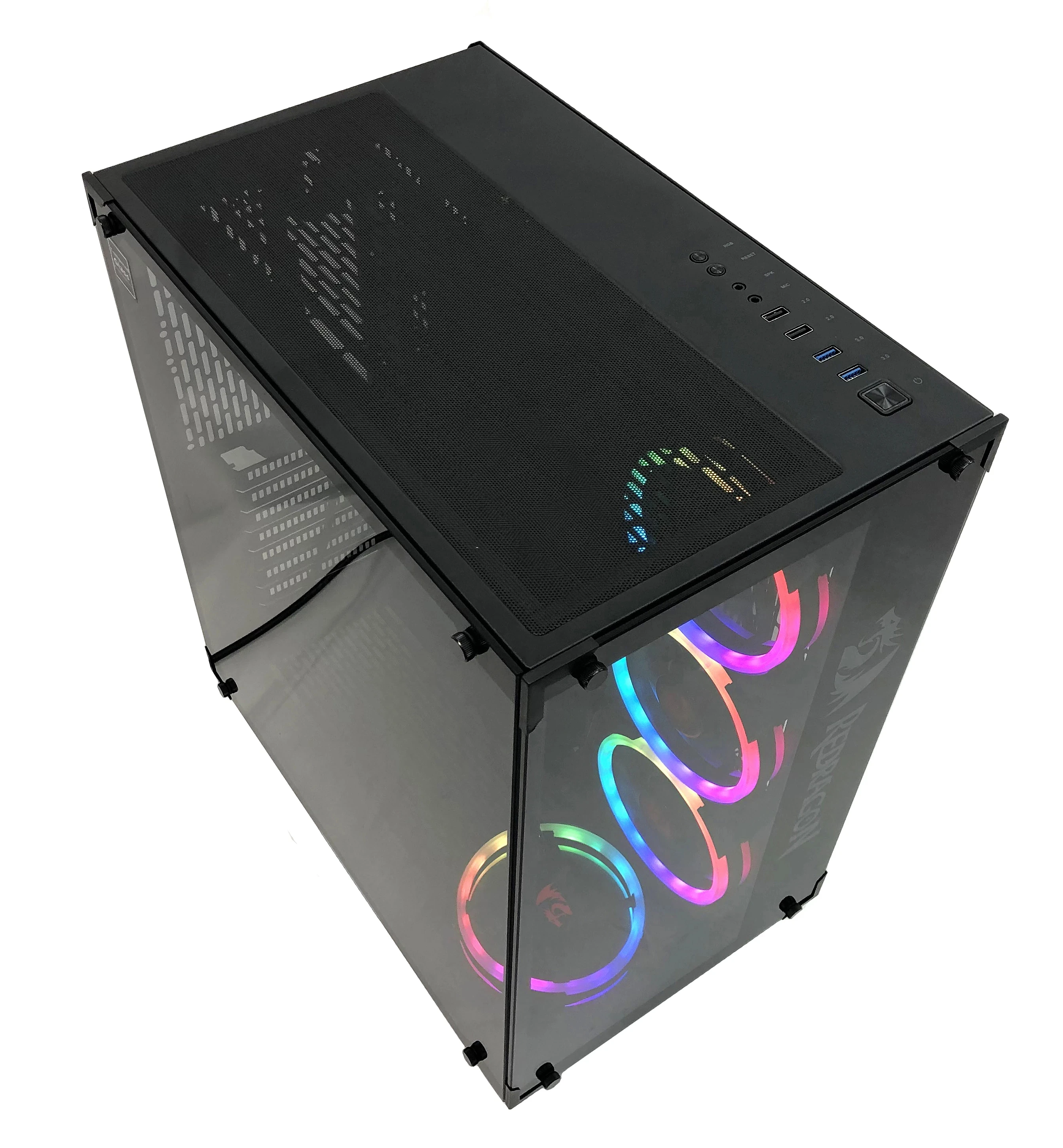 Red Dragon Full Tower Gaming Computer Case With Basalt Pc Accessories ...