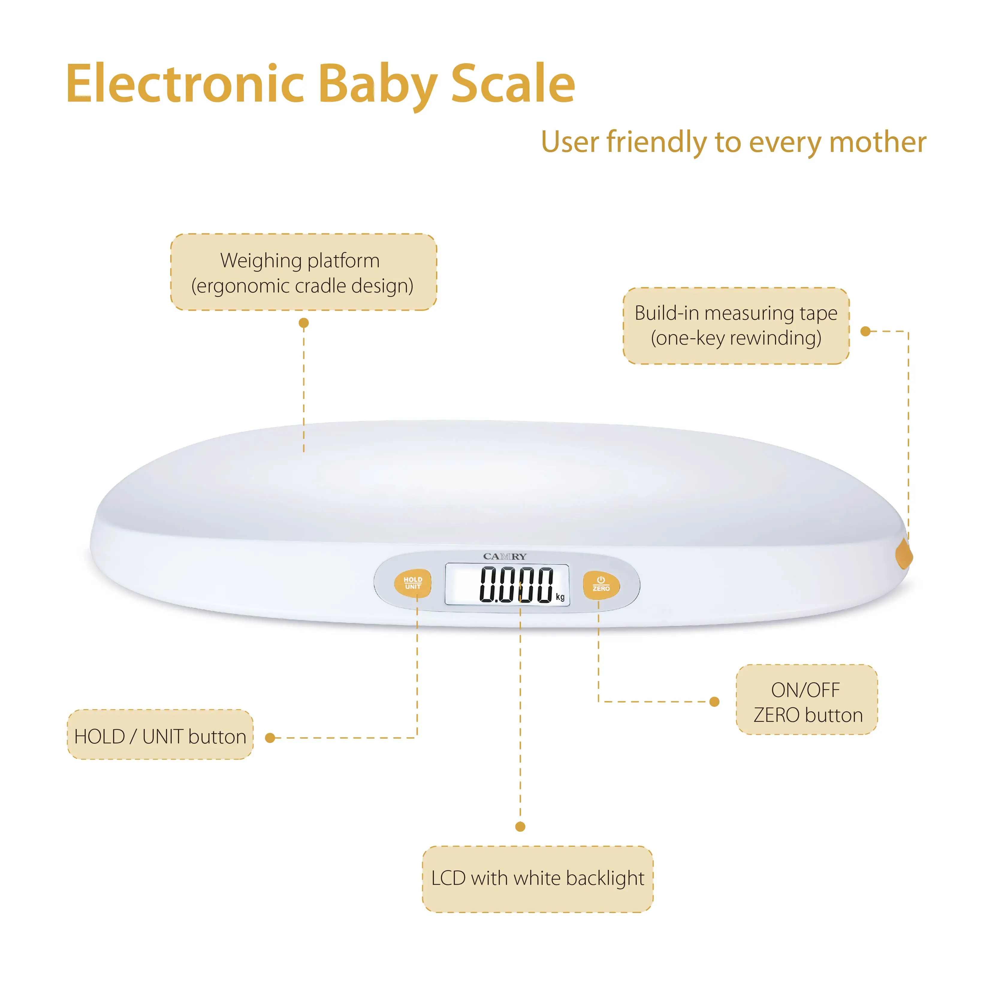 New Design LCD Display Digital Electronic Weight Baby Scale