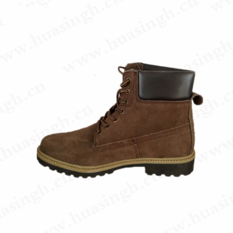 Cmh,Mid-cut Suede Leather Brown Handle Work Safety Boots Anti-moist ...