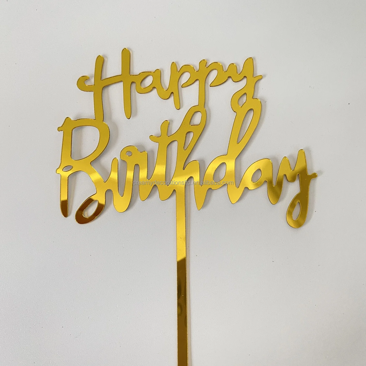 Shop Our Cheap Birthday Cake Decoration Gold Acrylic Topper