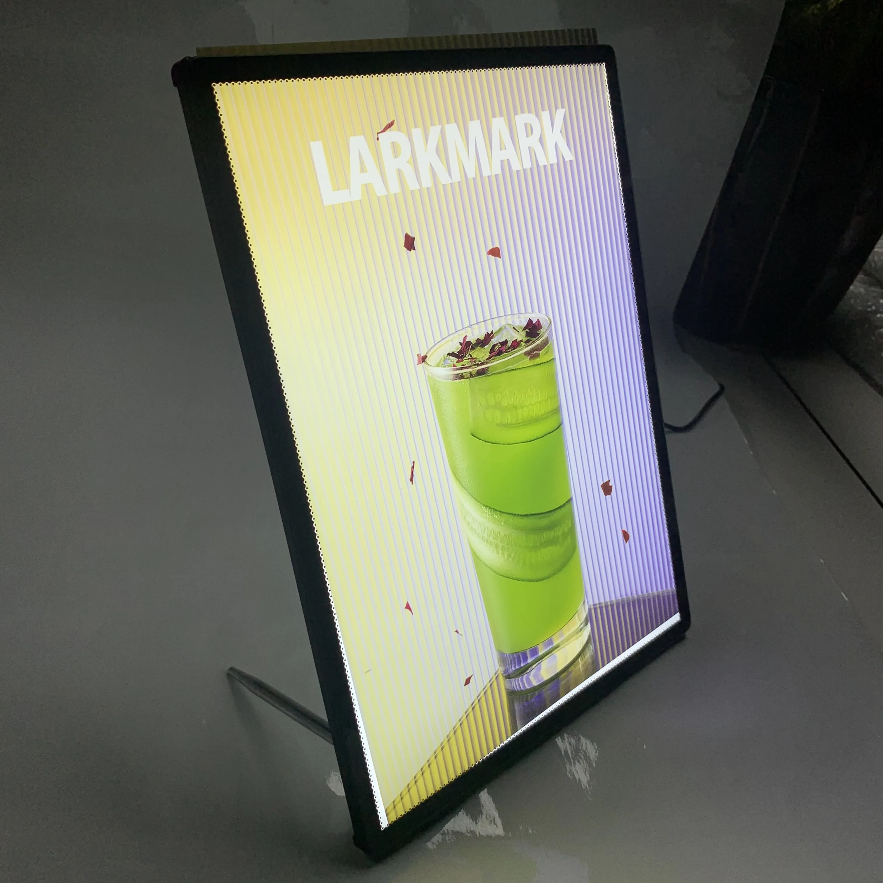 Customized Led Slim Restaurant Menu Display Lightbox Glass Panel ...