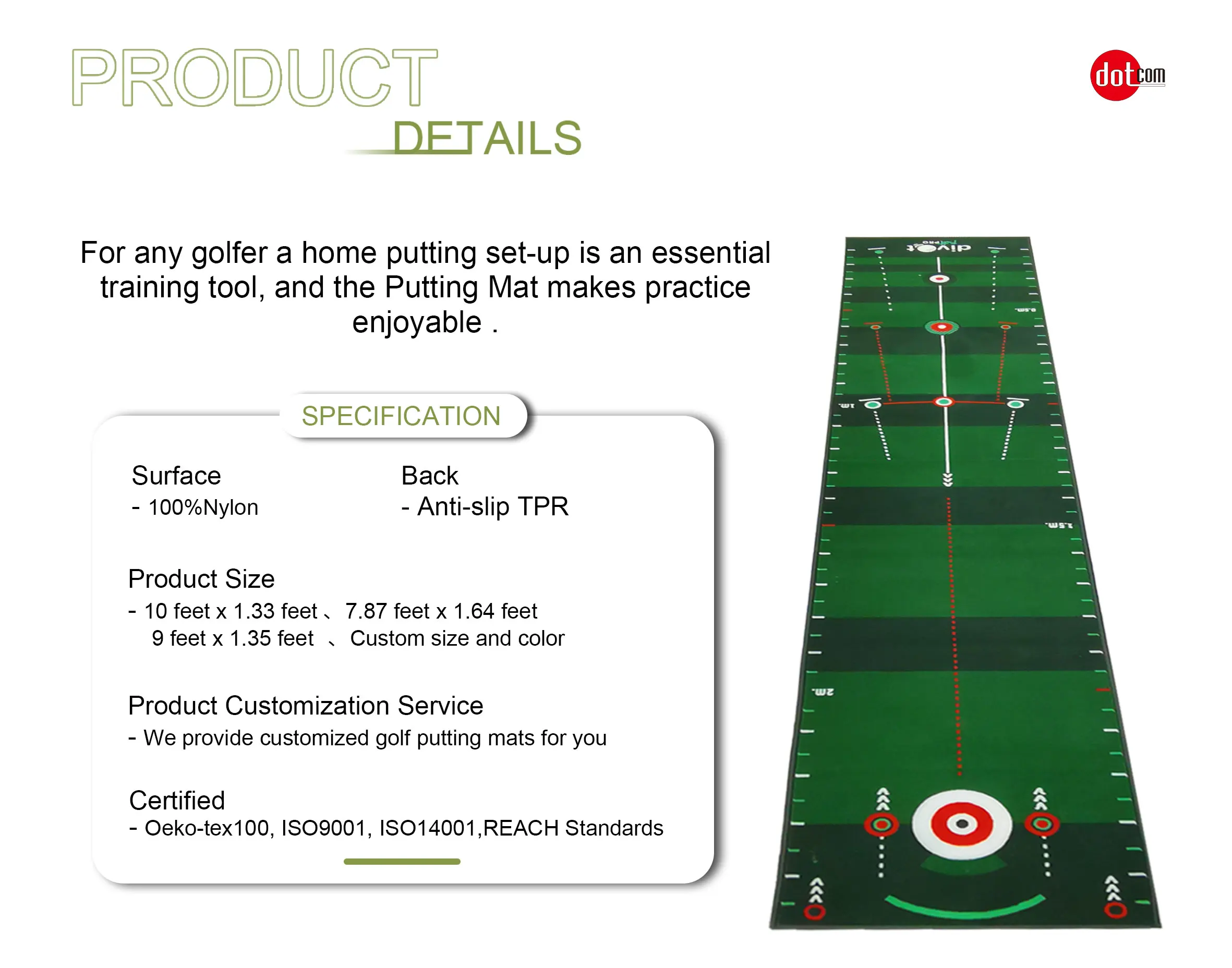 Indoor Driving Range 3 In 1 Golf Practice Training Mat Golf Putter ...