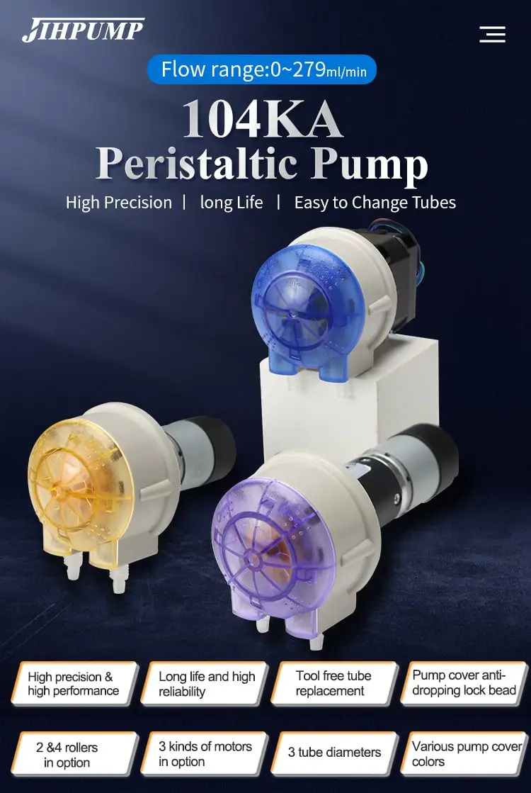 Jihpump 24v 12v 6v High Flow Easy Loading Pump Mini Micro Small Dosing Stepper Peristaltical ...