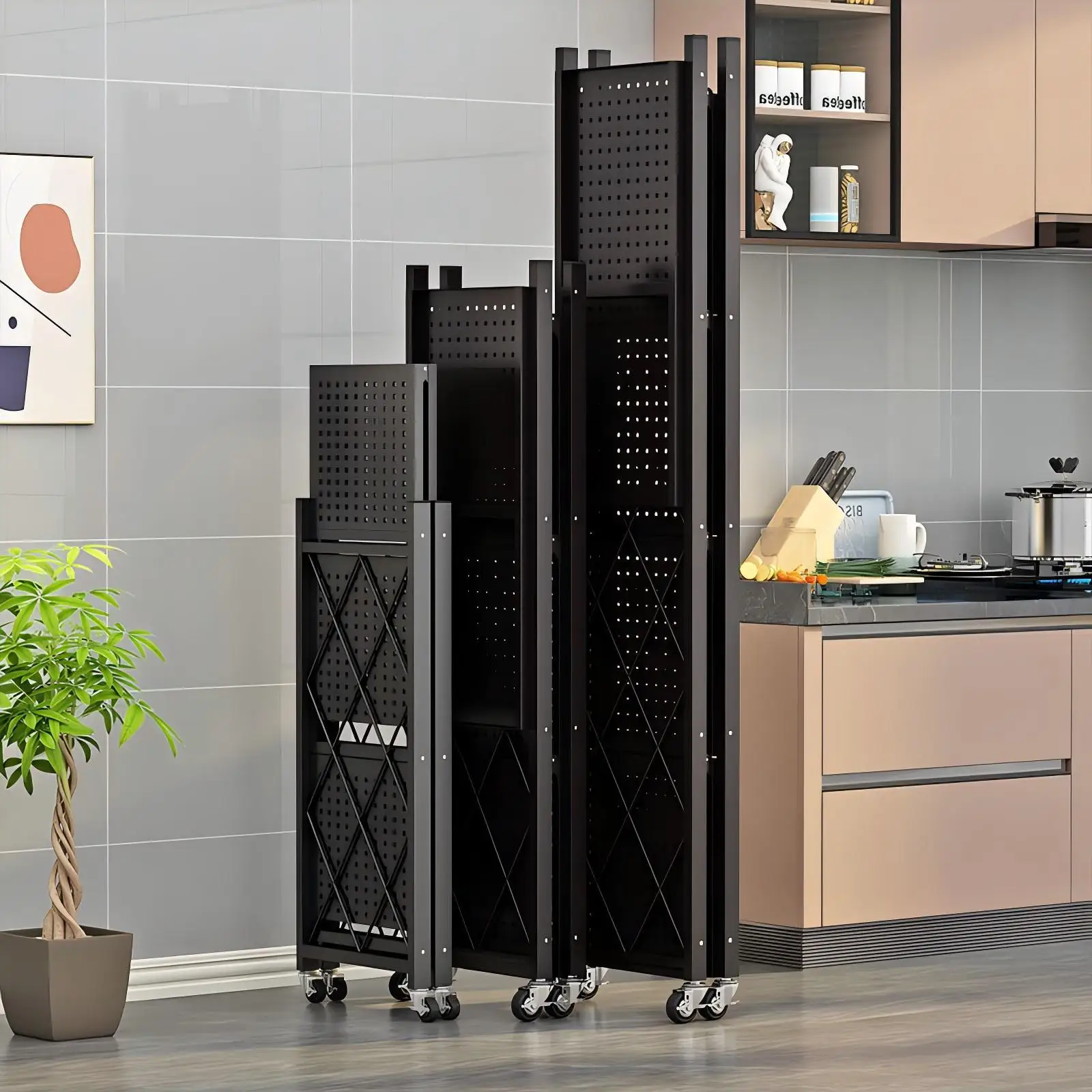 Direct Selling 5 Tier Household Metal Foldable Storage Rack Shelving ...