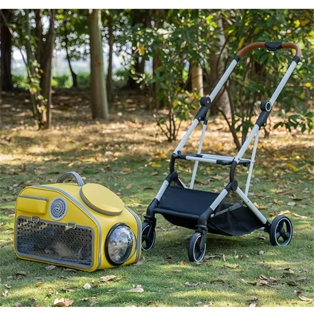 Portable Folding Pet Cart Cat, Dog, and Dog Four Wheel Cart Pet ...