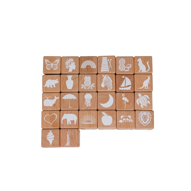 Wooden ABC Building Blocks - Educational Montessori Toys