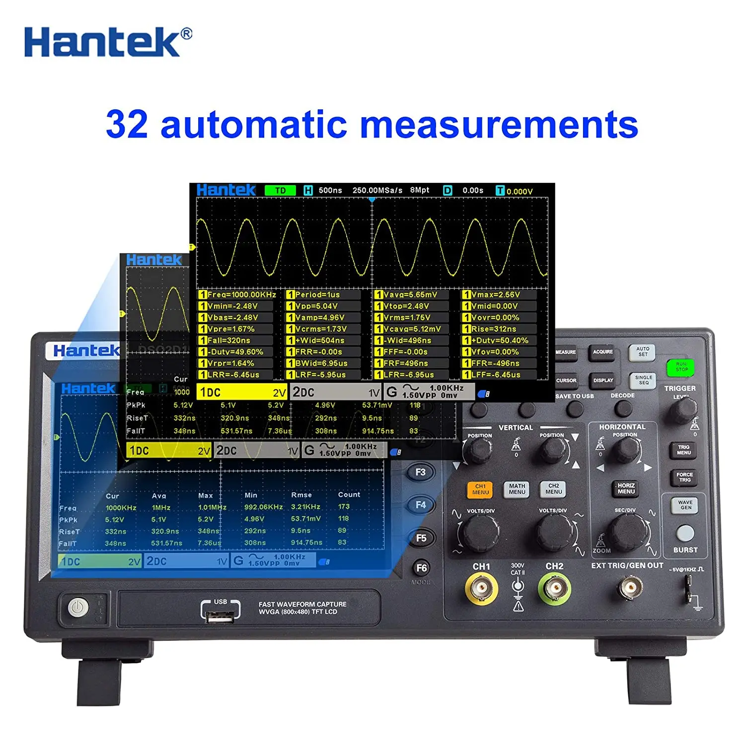 Hantek DSO2C15 Oscilloscope - 2 Channel, 150mhz, 1gsa/s