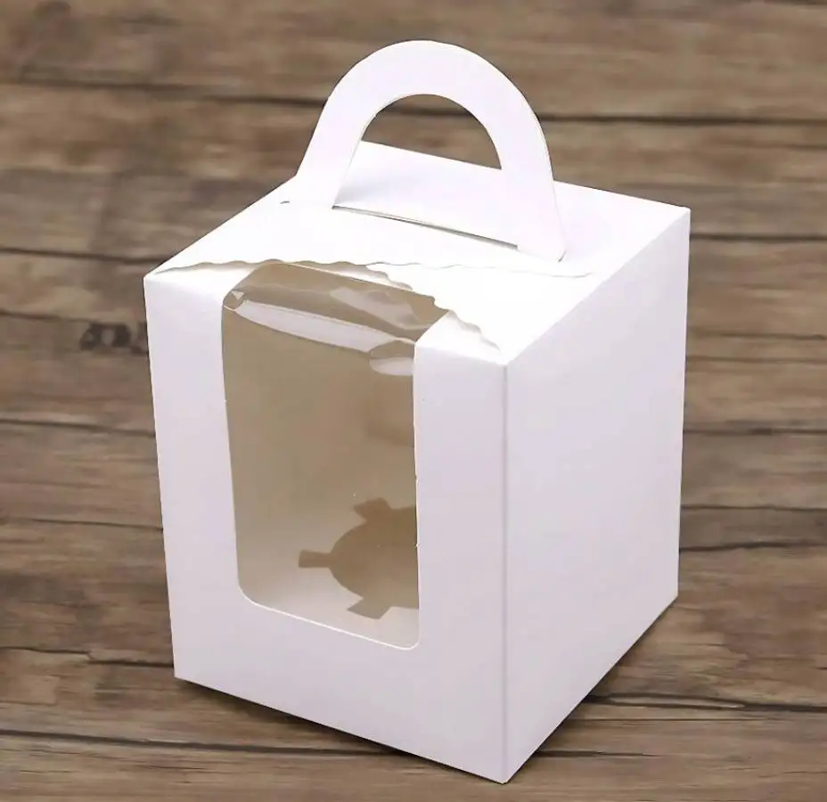 Portable Transparent Window Triangle Cut Cake Boxes Recyclable Paper ...
