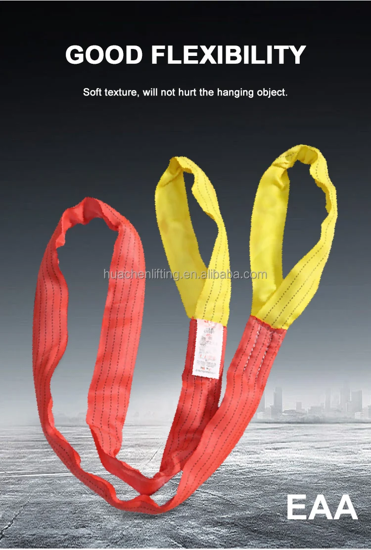 Soft Lifting Sling With Double Eyes Synthetic Round Webbing Sling - Buy ...