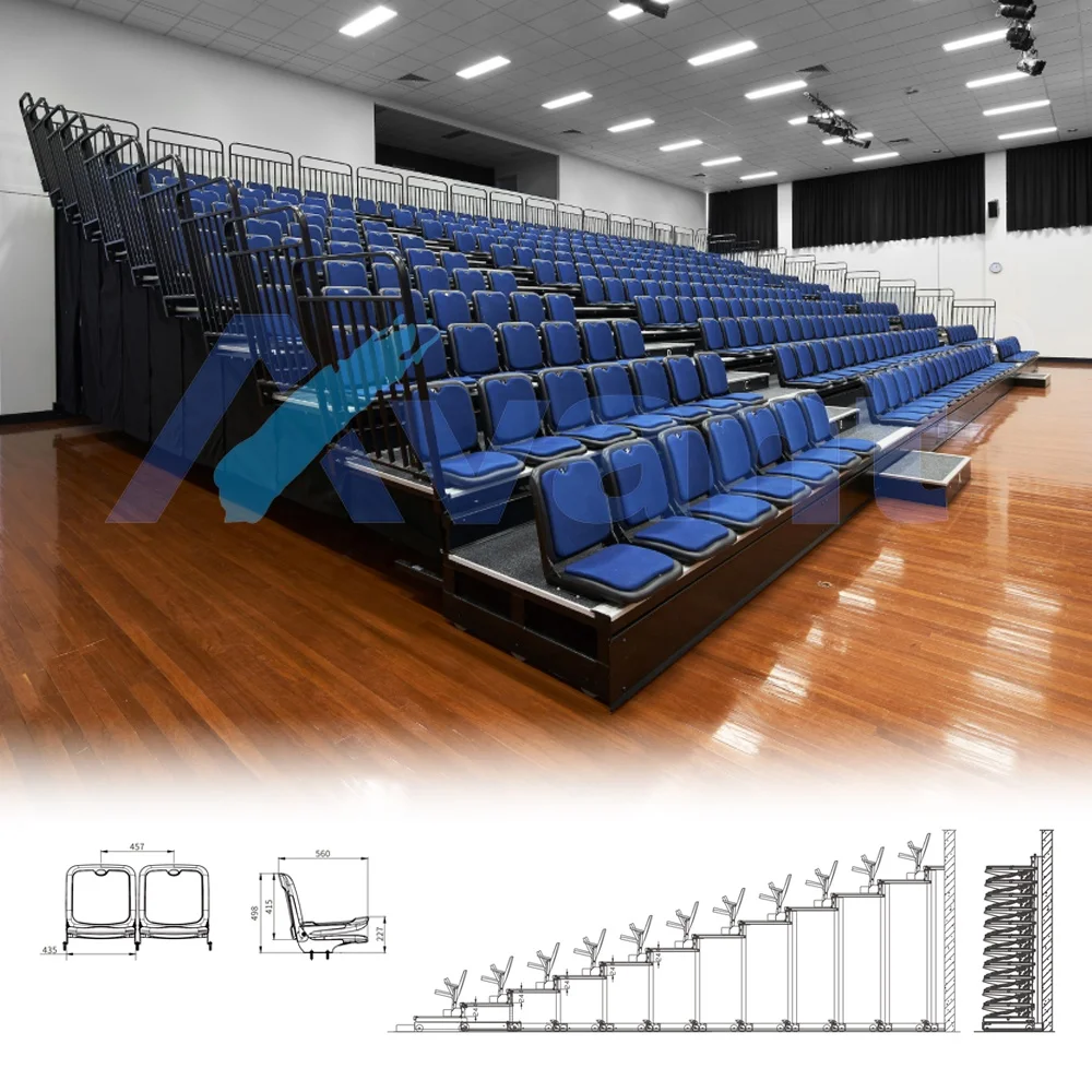 Avant Retractable Bleachers Seating System Movable Indoor Tribune ...