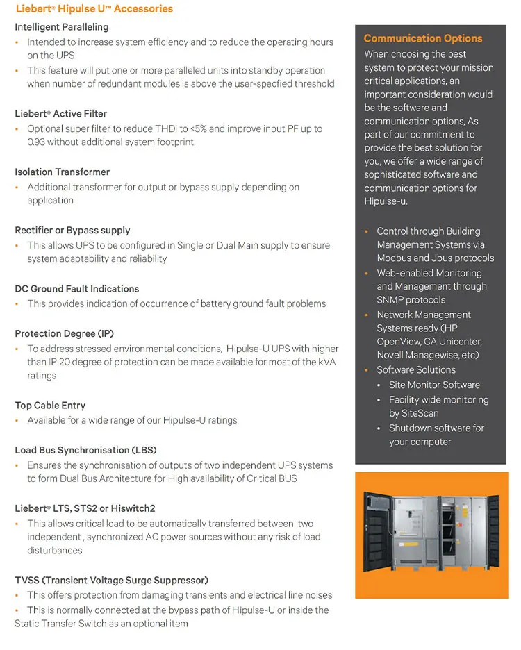 Vertiv Liebert Hipulse U 80kva - Reliable Power for Elevators