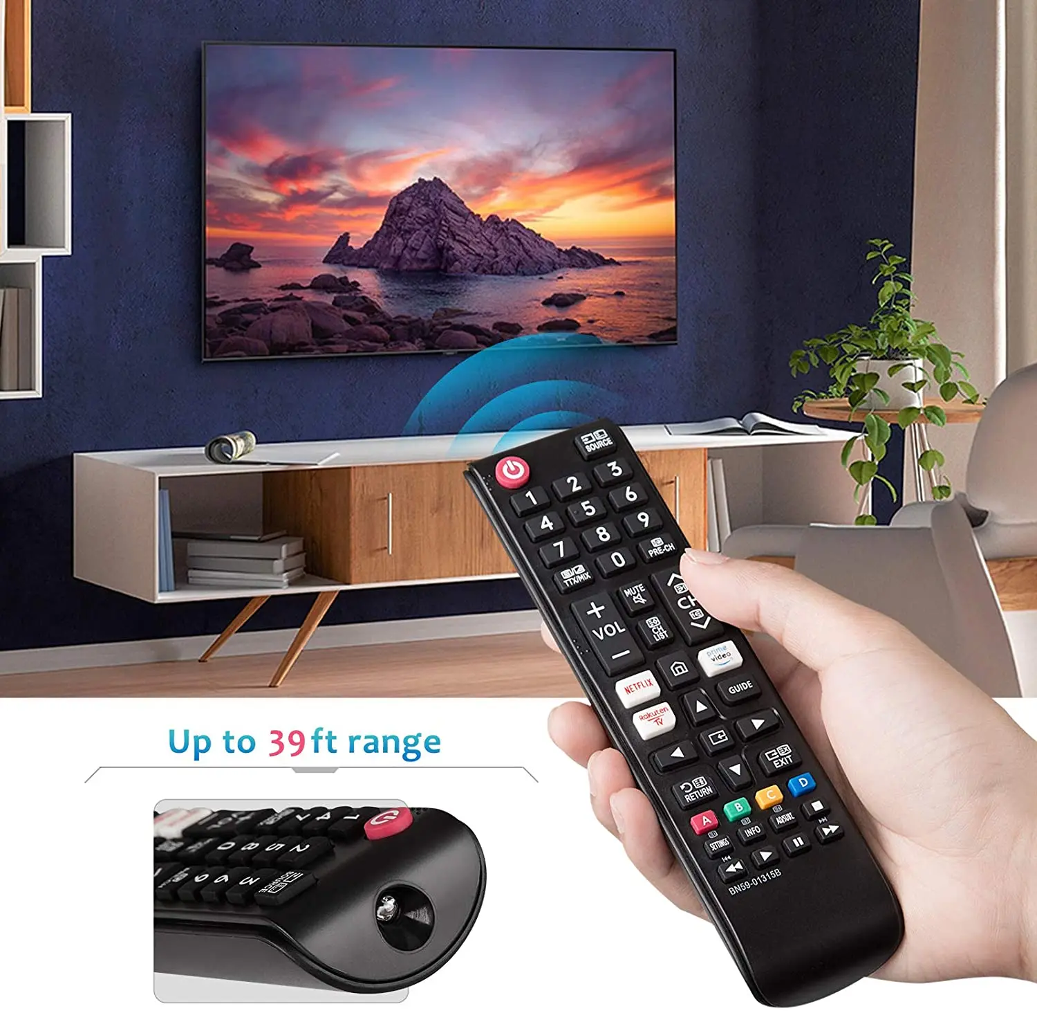 Replacement BN59-01315B Remote Control for Samsung UHD 4K TV