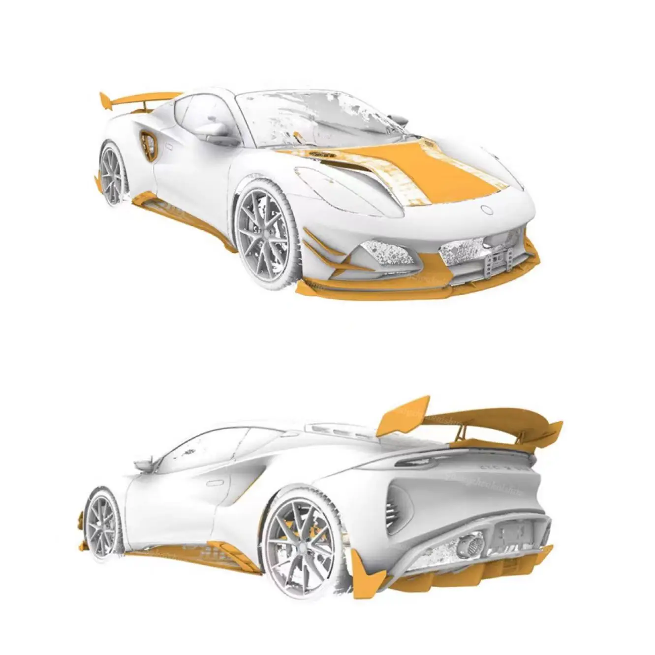 Dry Carbon Fiber Body Kit For Lotus Emira Front Lip Diffuser Spoiler ...