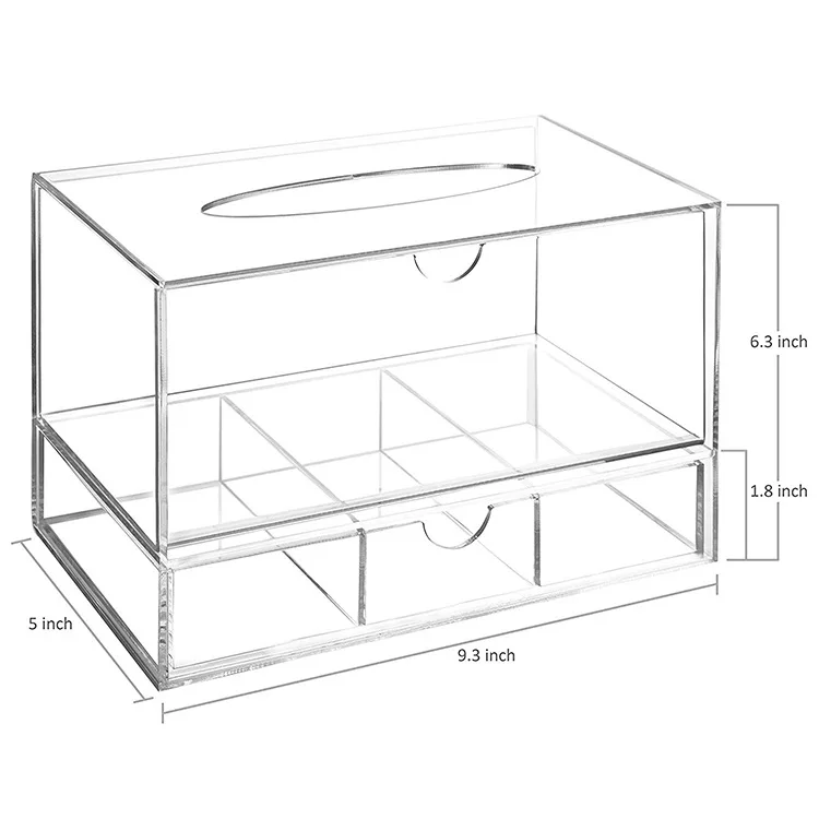 Transparent Acrylic Tissue Box Sterilized Tampon Storage Box Pull-out ...