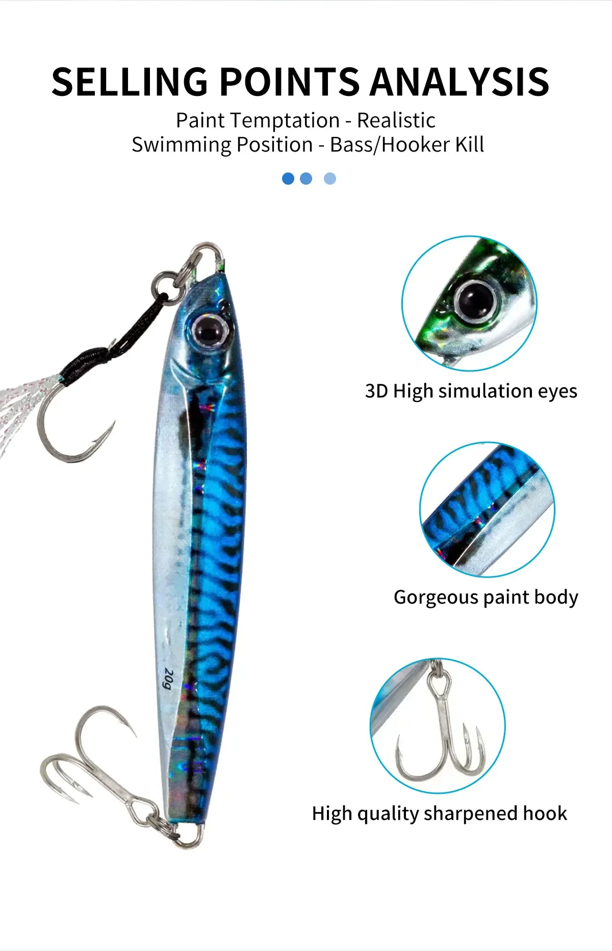 Jiemi Oem New Style 20g 60mm Lead Fish Metal Jig Fishing Lure 3d Eyes Jig Metal Lures Jigging ...