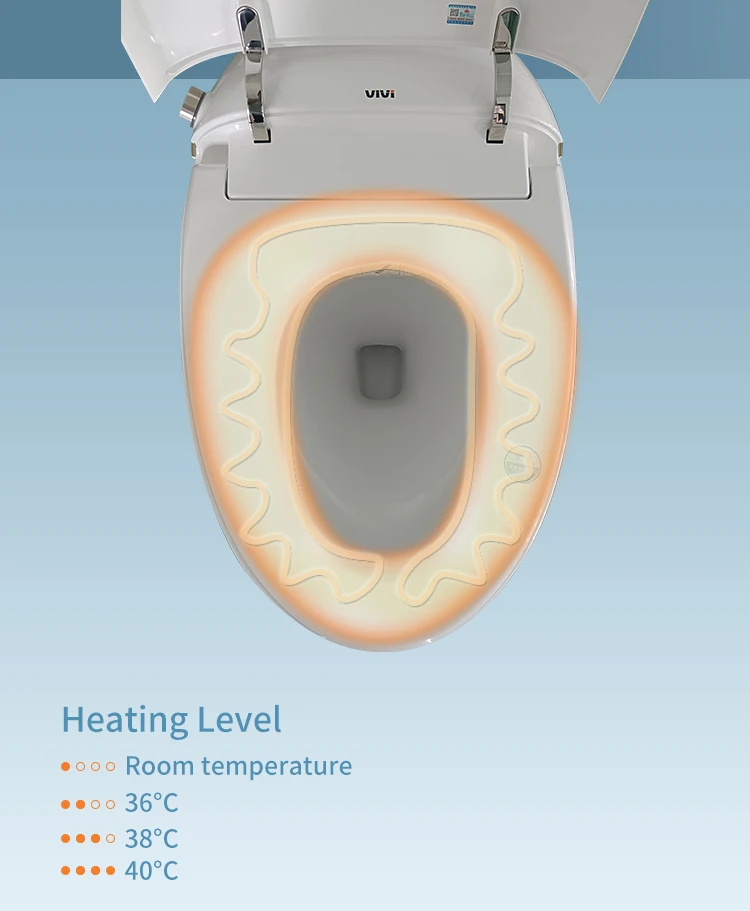 Vivi Bathroom Remote Control Intelligent Heated Smart Toilet Bidet Auto ...