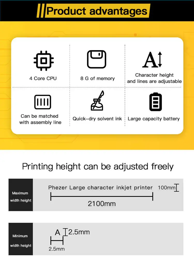 Haitop 100mm Handheld Inkjet Printer - Intelligent & Durable