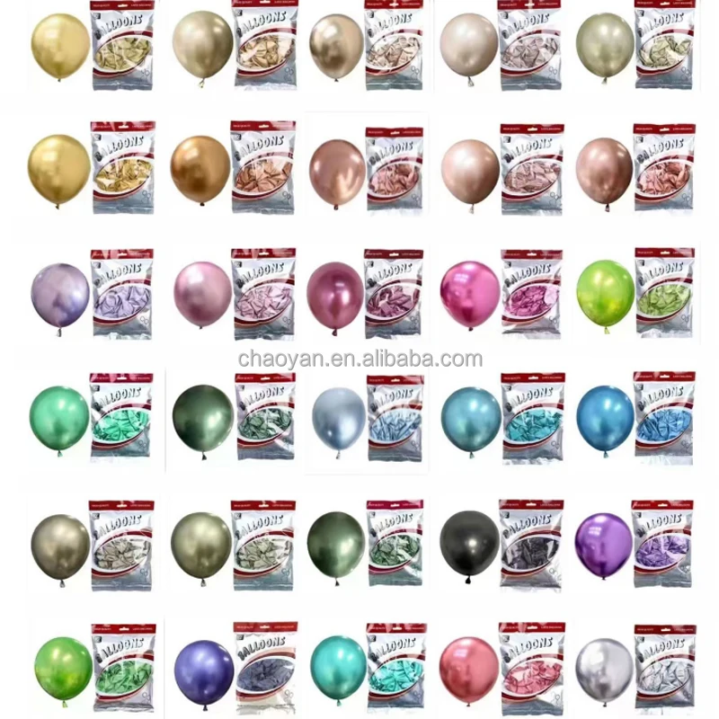 Wholesale 12 Inch Metallic Latex Balloons for Parties
