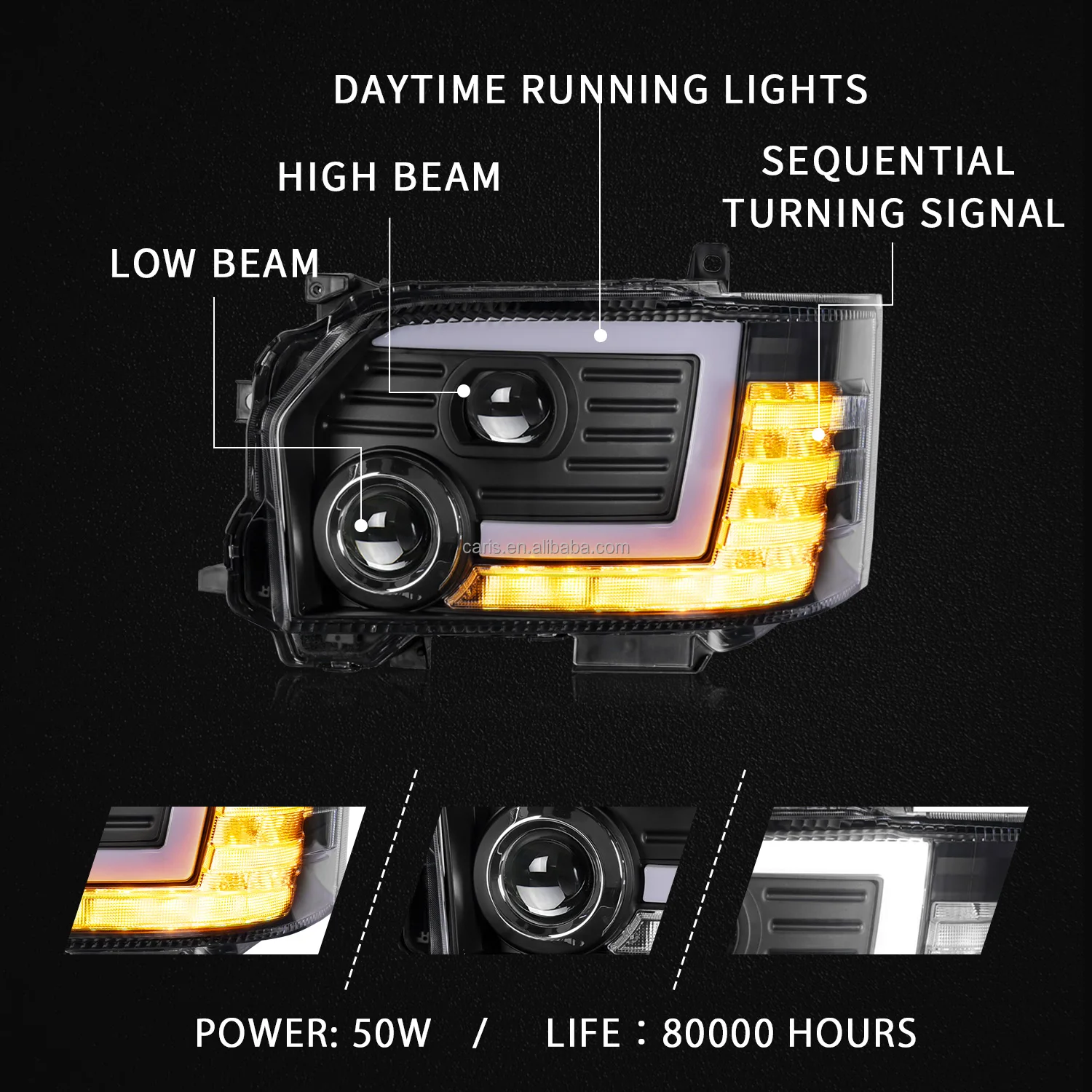 Archaic LED Headlights for Toyota Hiace 200 SERIES