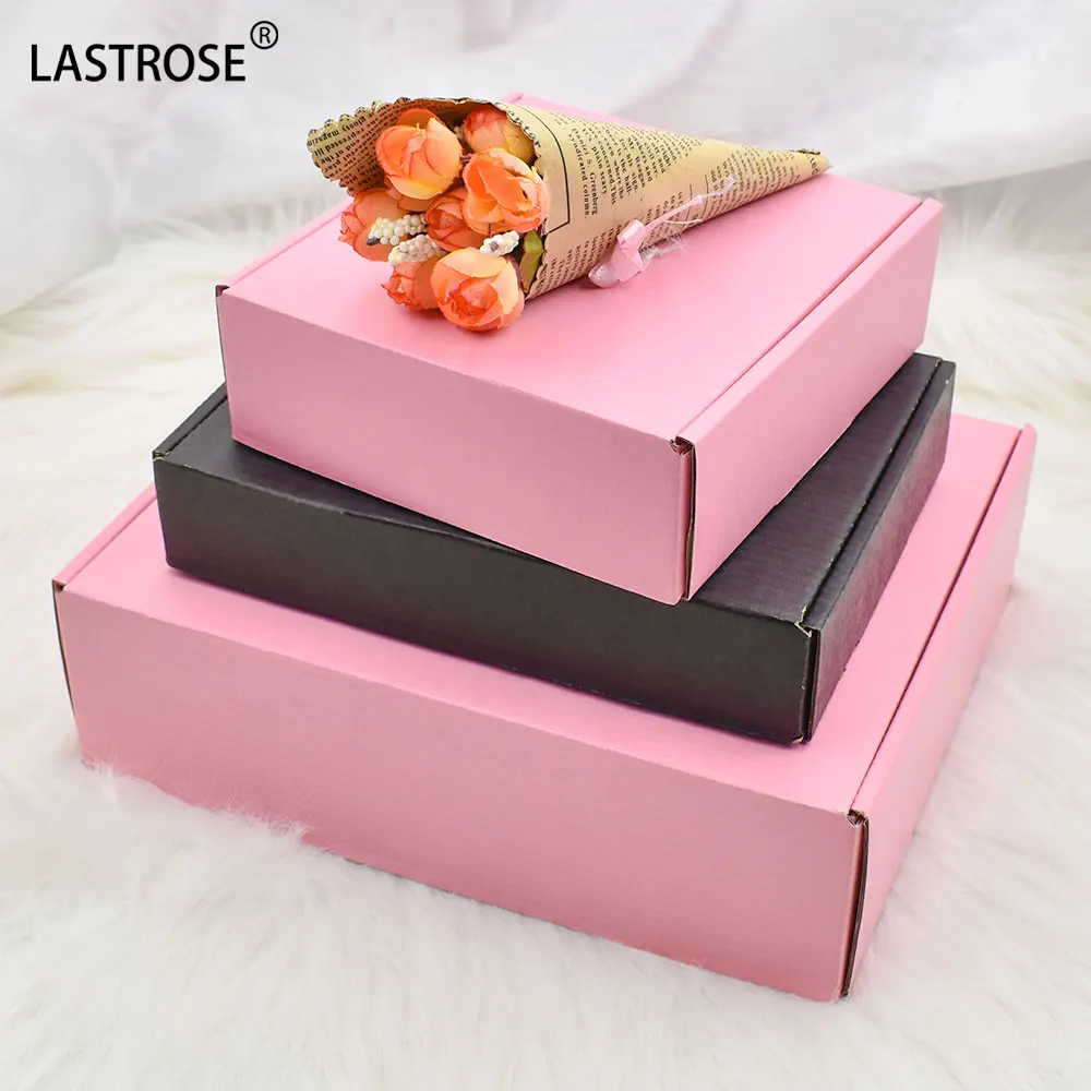 Hot Sale Portable Corrugated Box Packaging OEM Logo Printed Pink Mailer ...