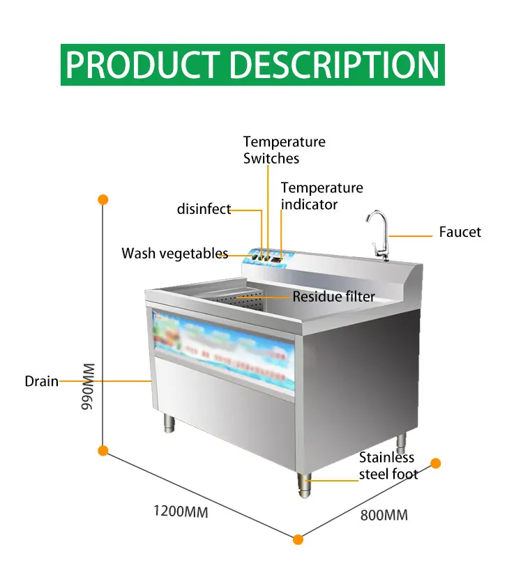 Fruit Washing Machine - Efficient & Durable Bubble Washer