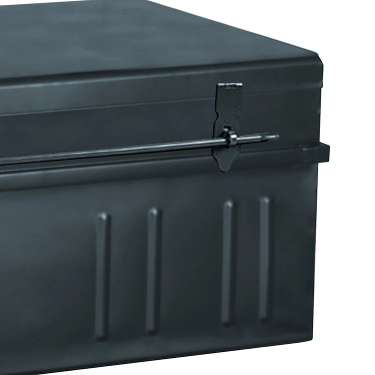 Set of 2 Black Metal Storage Trunks - Durable & Stylish