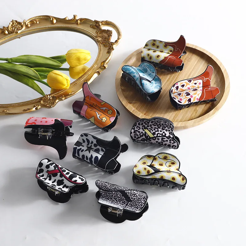 Popular Western Cowboy Hat Style Hari Clips Cow Sunflower Teal Leopard ...