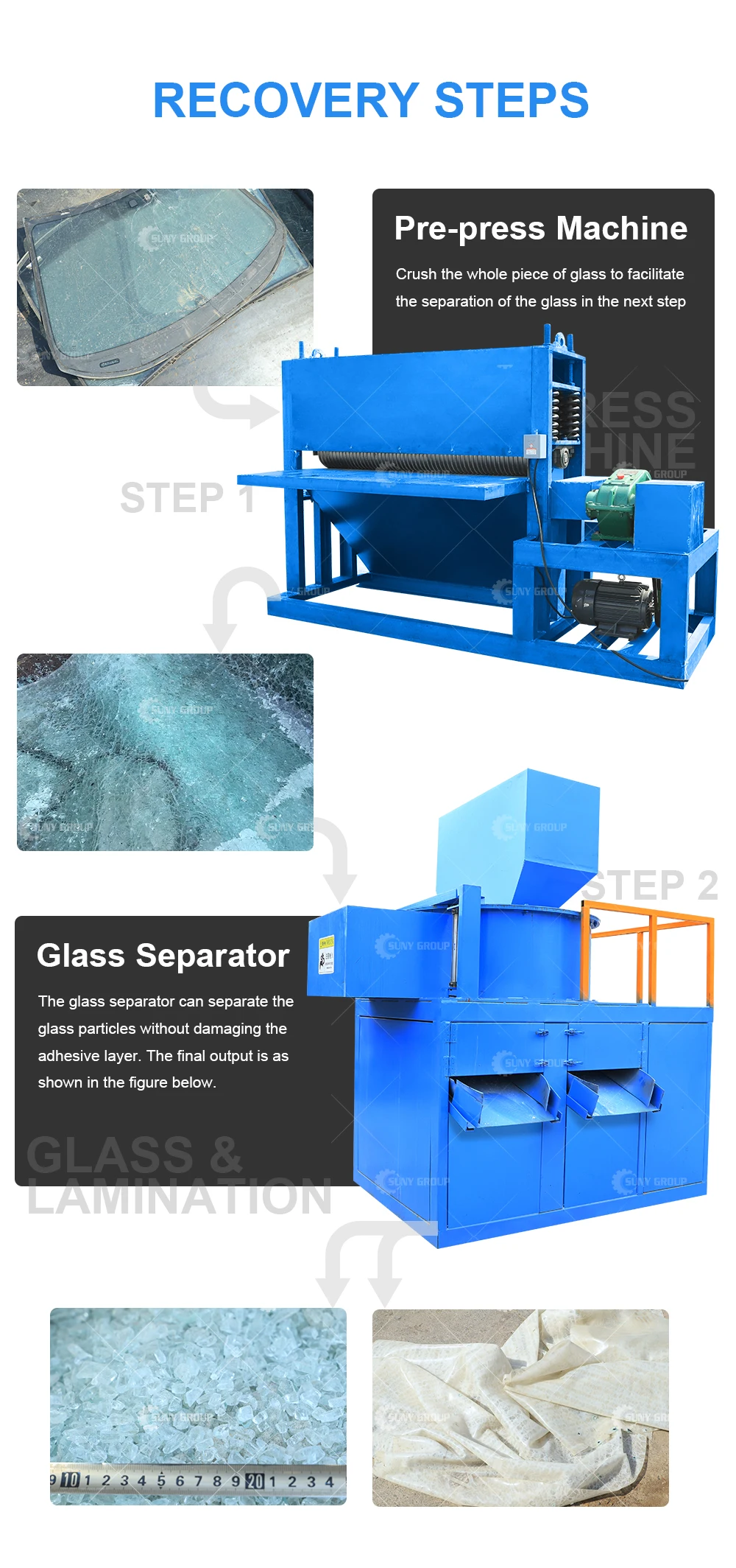 Car Laminated Glass Crusher Glass Waste Recycling Machines - Buy Pvb ...