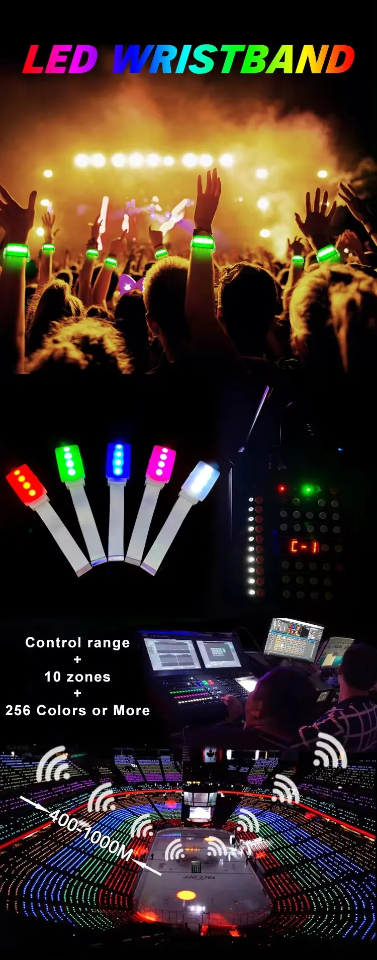 Wristband Dmx Glow Remote Controlled Rgb Led Bracelet Festival ...
