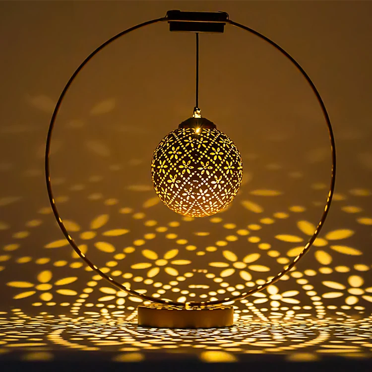 Simple Transparent Light Circular Solar Light Home Outdoor Metal Solar ...