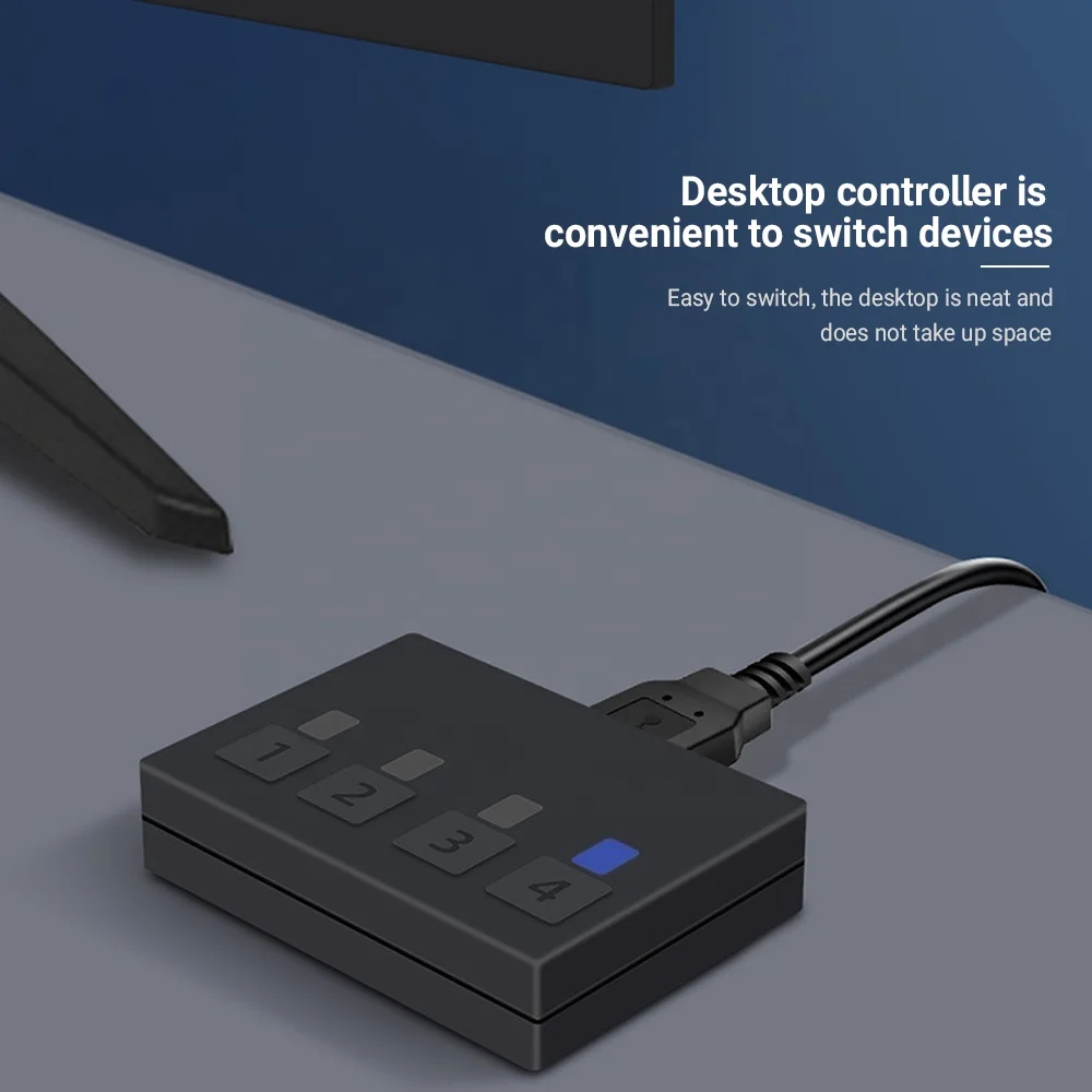 Custom Dvi Kvm Switch External Button Remote Control 2x1 2 Ports Usb ...