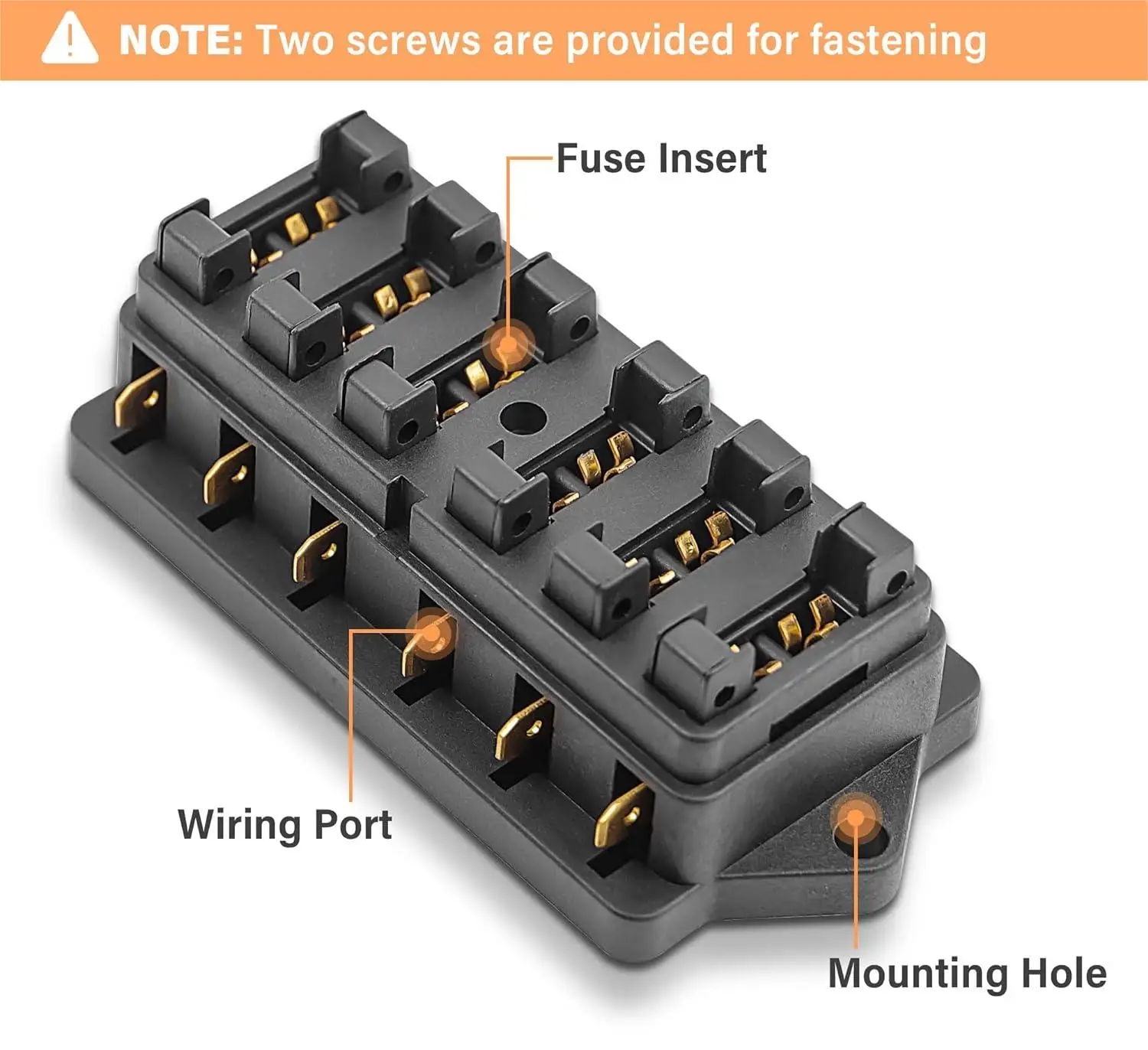6 Way Fuse Block Blade Fuse Box with Standard Circuit Fuses for Boat ...