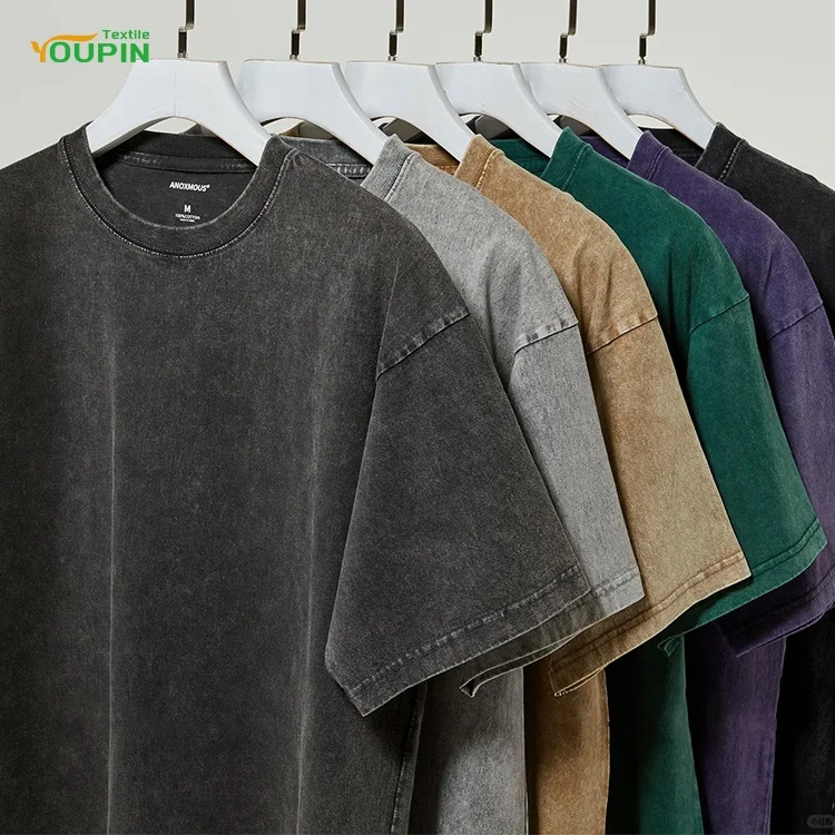 Wholesale Custom Acid Washed Vintage Unisex T Shirts 100% Cotton Men's Acid Wash T-shirt Acid ...
