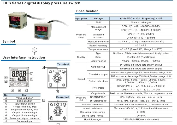 Airtac DPS Electronic Digital Pressure Switch - Reliable Precision