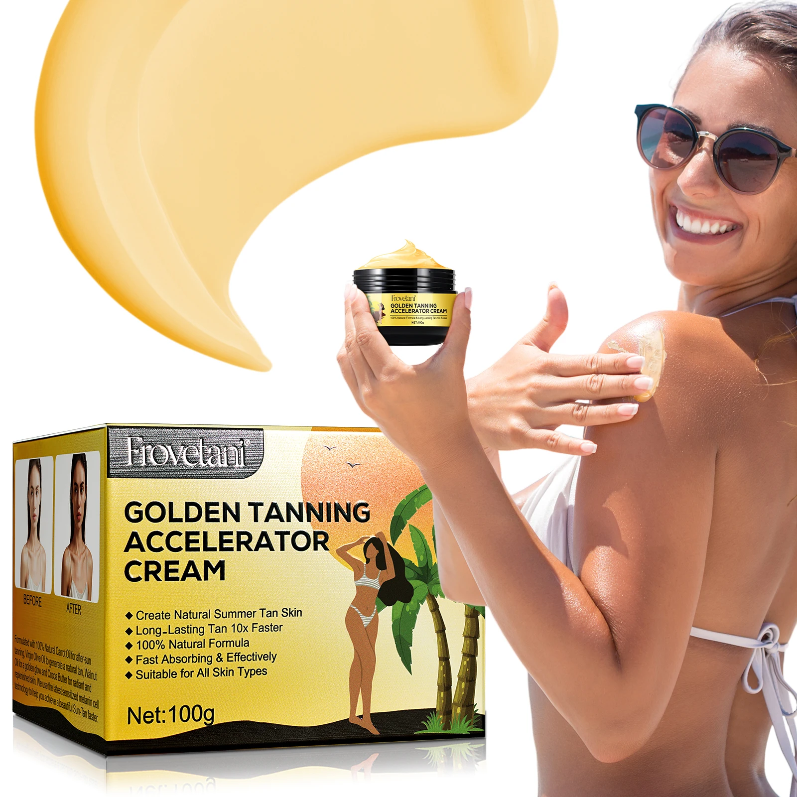 Wholesale Natural Organic Vegan Carrot Golden Tanning Accelerator Cream Instant Skin Sun Tan ...