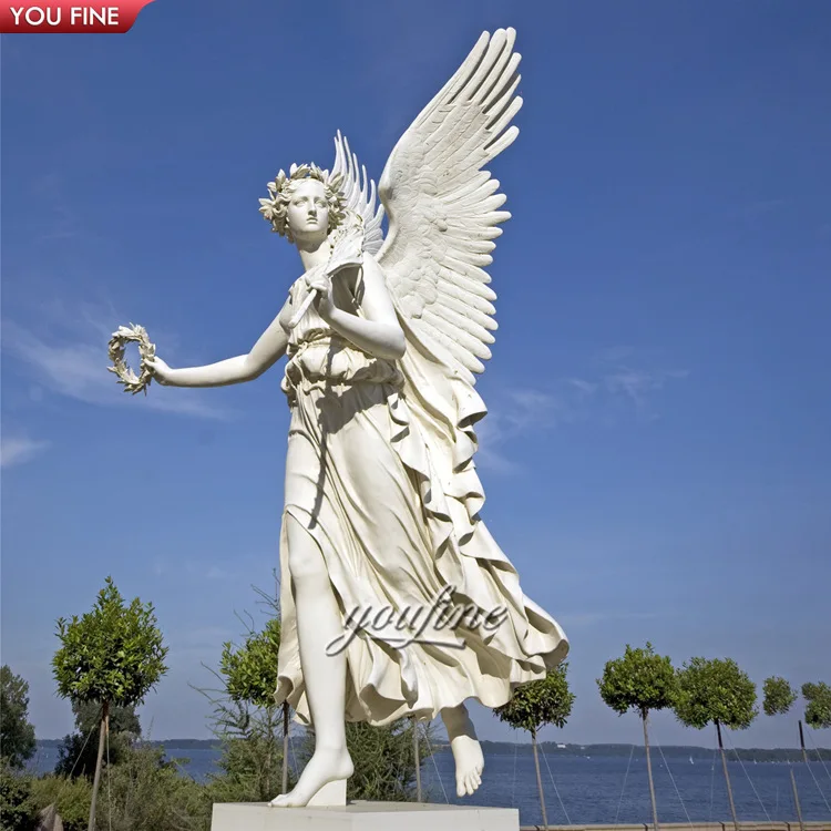 Outdoor Garden Custom Natural Stone Hand Carved Angel Sculpture