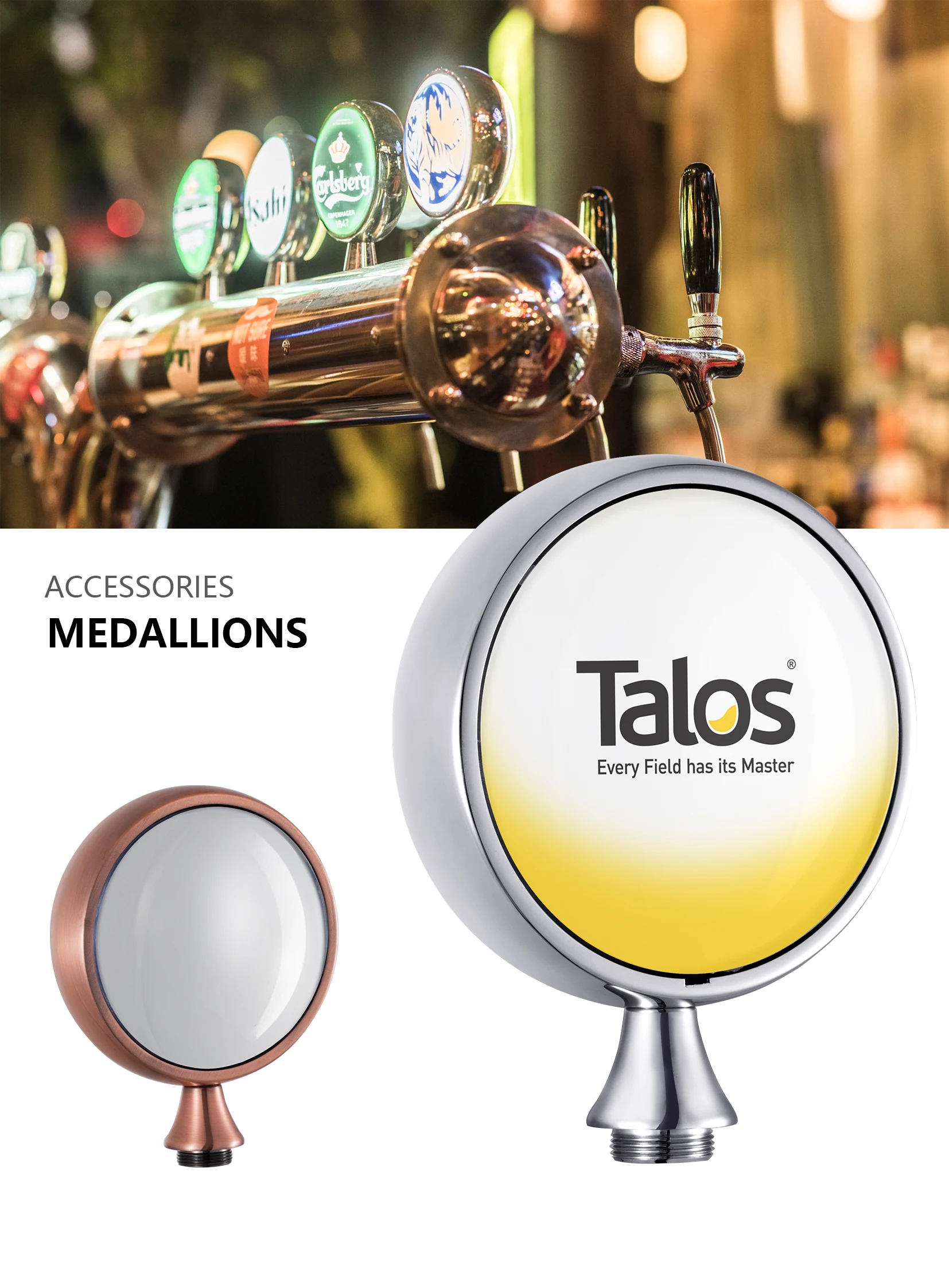 TALOS Round Beer LED Medallions - Sustainable Bar Accessories