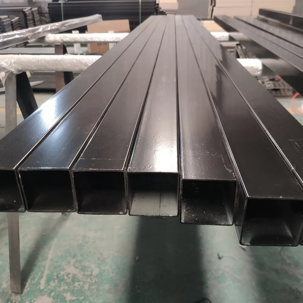 3m Length Powder Coated Black Square Steel Fence Posts for Farm ...