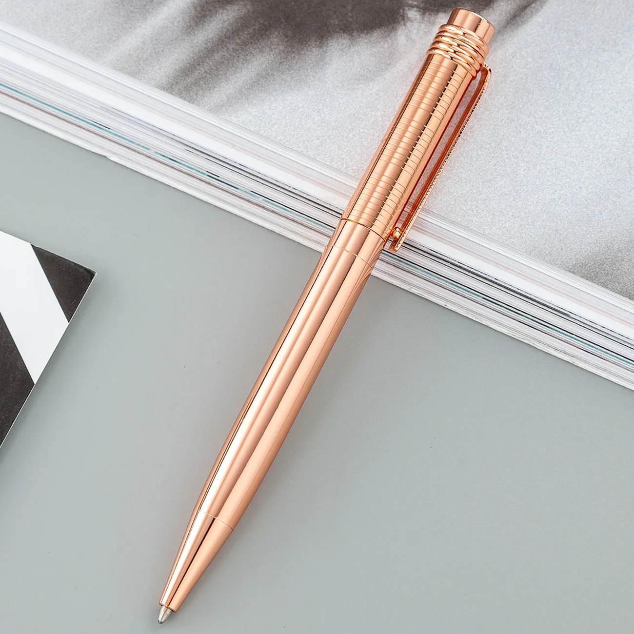 Luxury Personalized Elegant Rose Gold Rubber Coated Rotating Metal ...