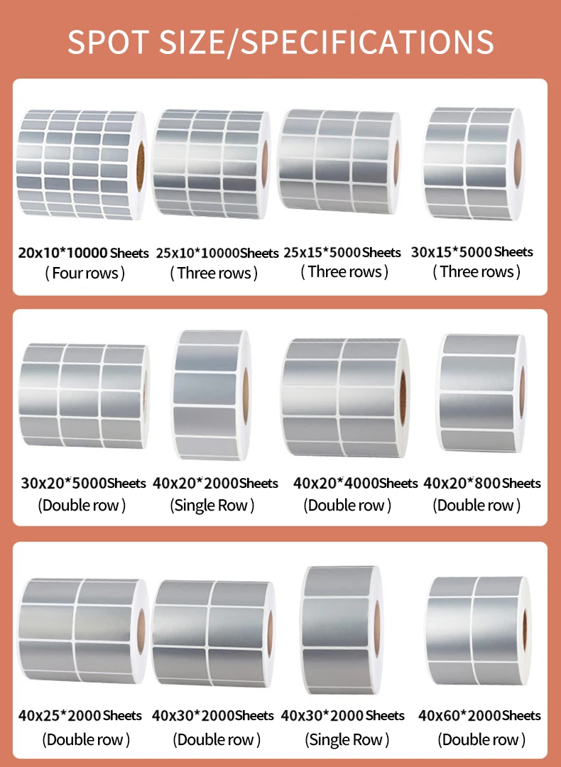 Inventory PET Self-Adhesive Labels Barcode Printing Matte Silver Label ...