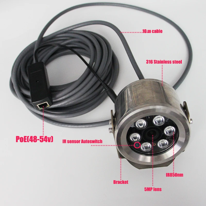5mp Poe Ip Under Sea Water With Anti-corrosion 316 Stainless Steel ...
