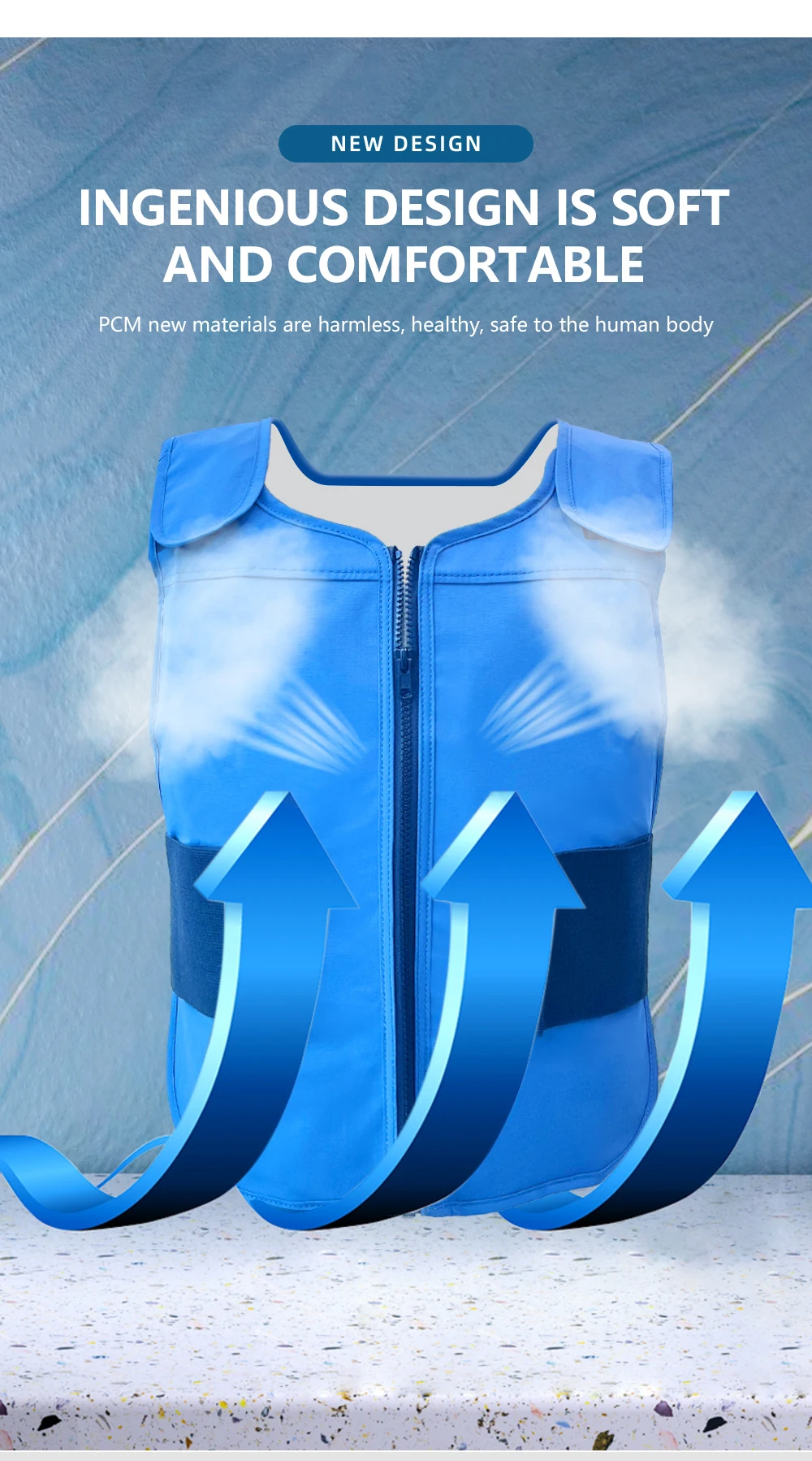 Cooling Vest with PCM Technology for Men - Insulated Ice Vest, OEM
