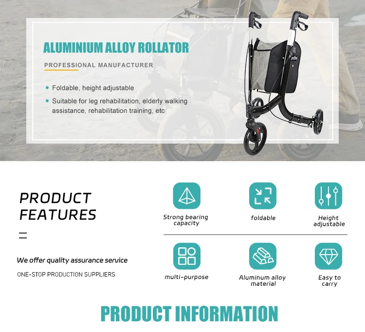 Aluminum Three-wheeled Walker With Shopping Bag Three-wheeled Walker ...