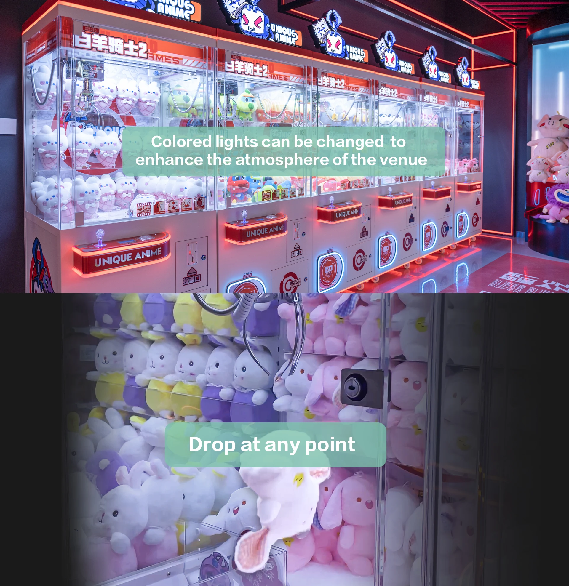 Button And Joystick Control The Claw Crane To Get Dolls Machine Toy ...