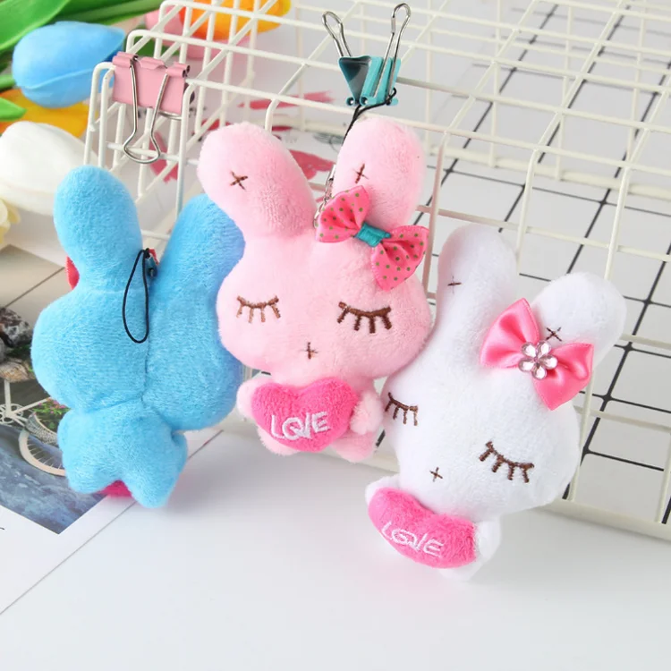Custom Small size lovely Plush Rabbit Keychain Decoration Pendant ...