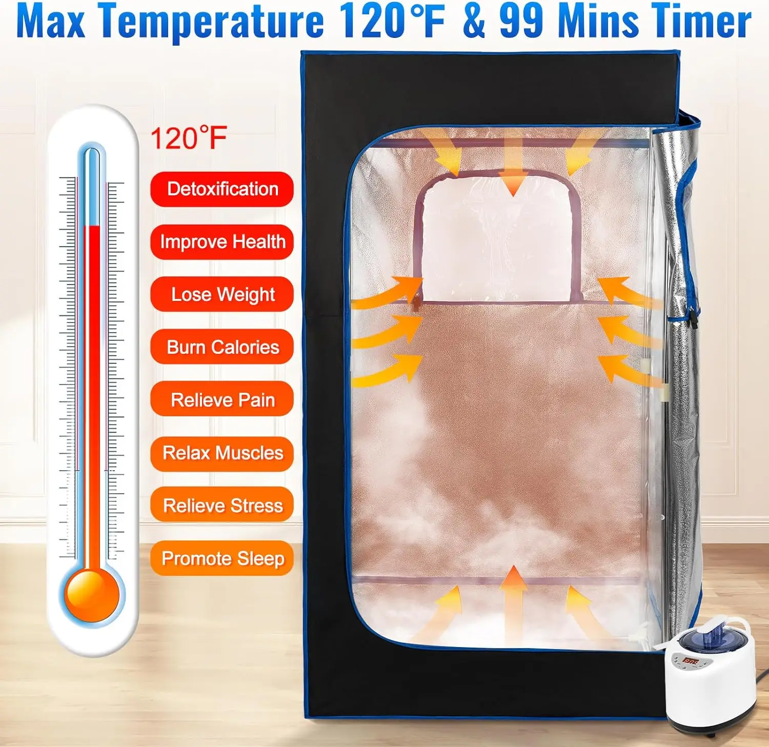 Portable Steamer Sauna - Compact Sauna Box for Home