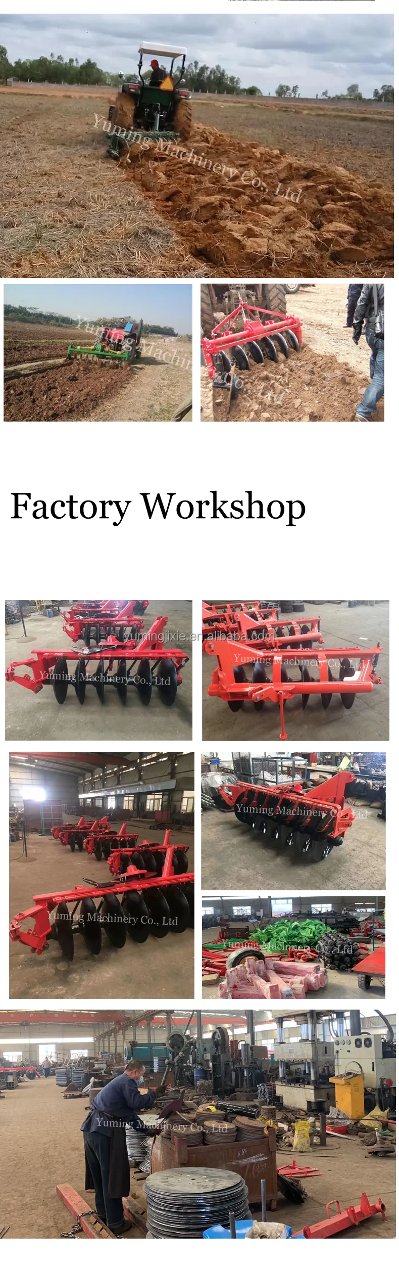 Farm Tractor Disc Plough Machine Three Point Mounted 60-80hp Bearing on ...