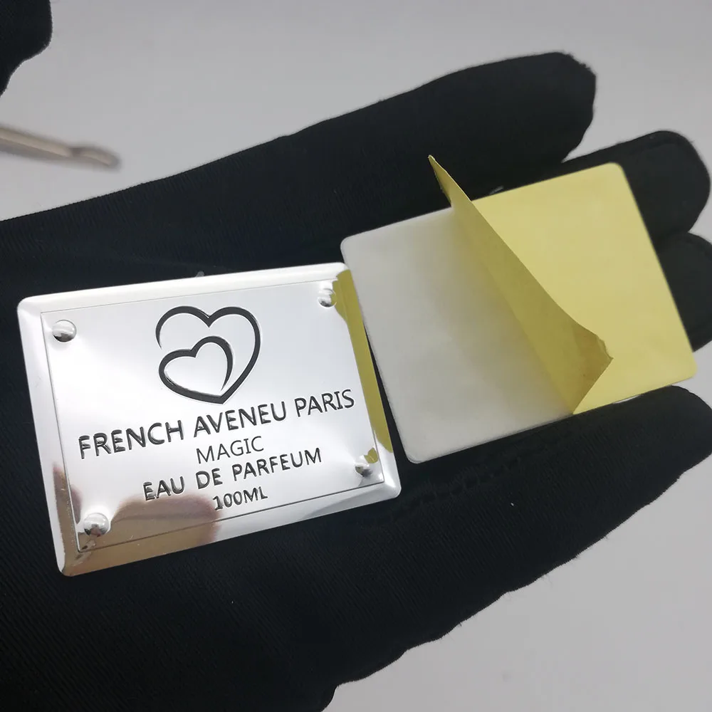 OEM Luxury Waterproof Perfume Logo Plate Adhesive Label Sticker with ...